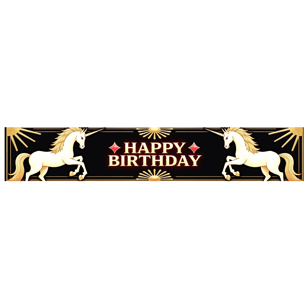 Magical Unicorn Themed Happy Birthday Banner Party Decoration ...