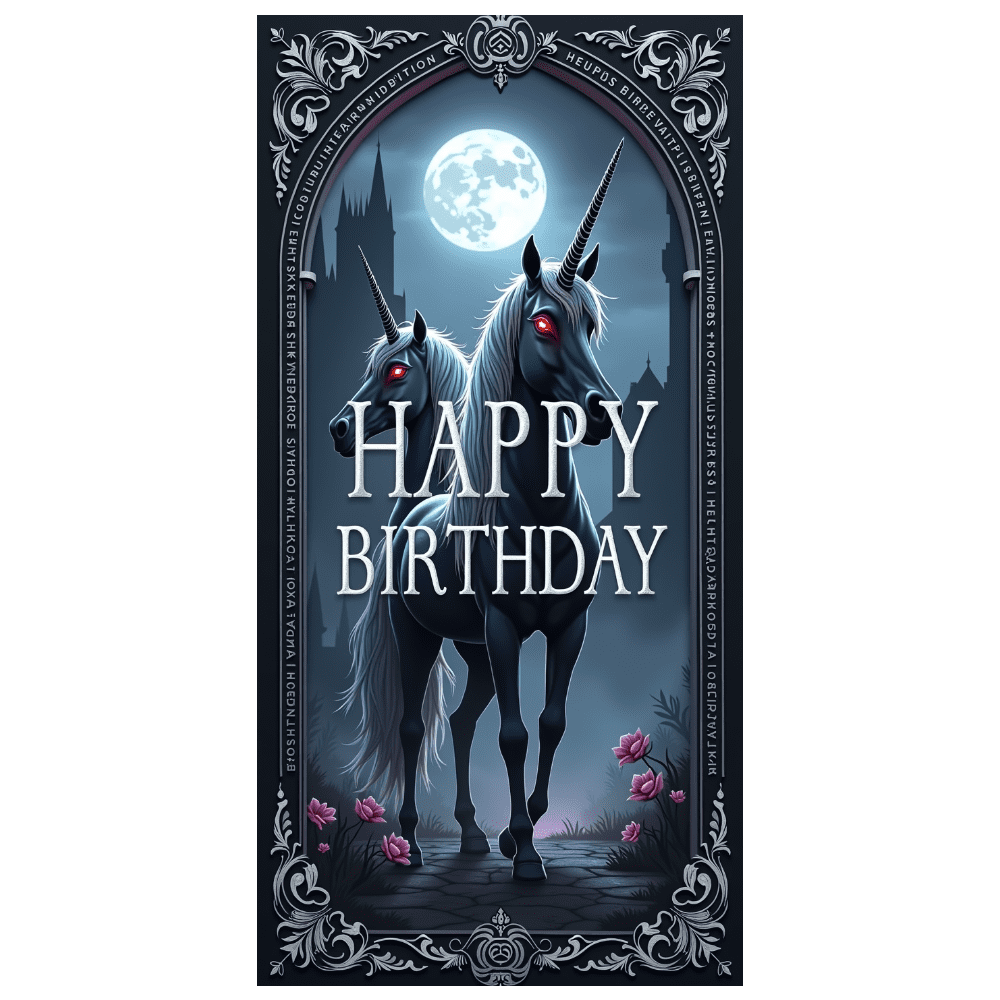 Magical Unicorn Themed Happy Birthday Banner Party Decoration ...