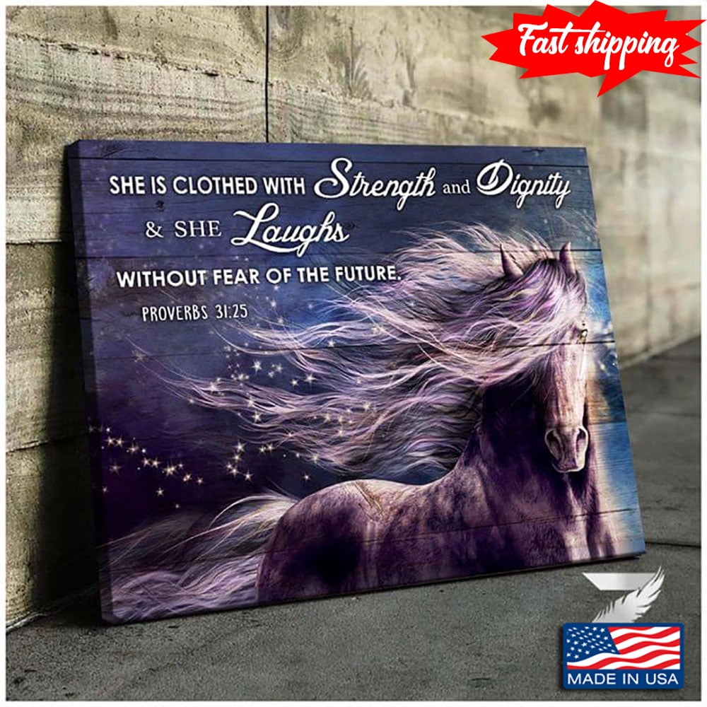 Magical Unicorn With Stars Proverbs 3125 She Is Clothed With Strength ...