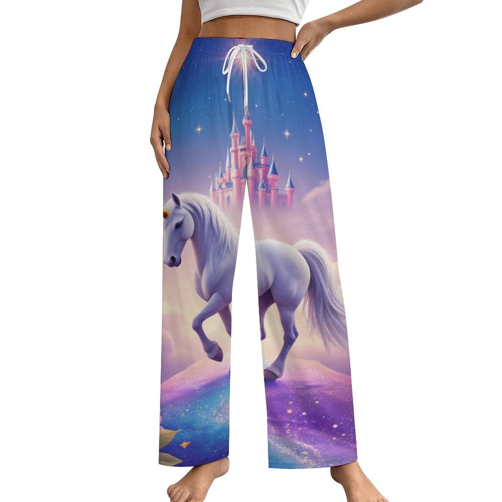Magical Unicorn in Fantasy Garden Pajamas For Women Loose Retro Night ...