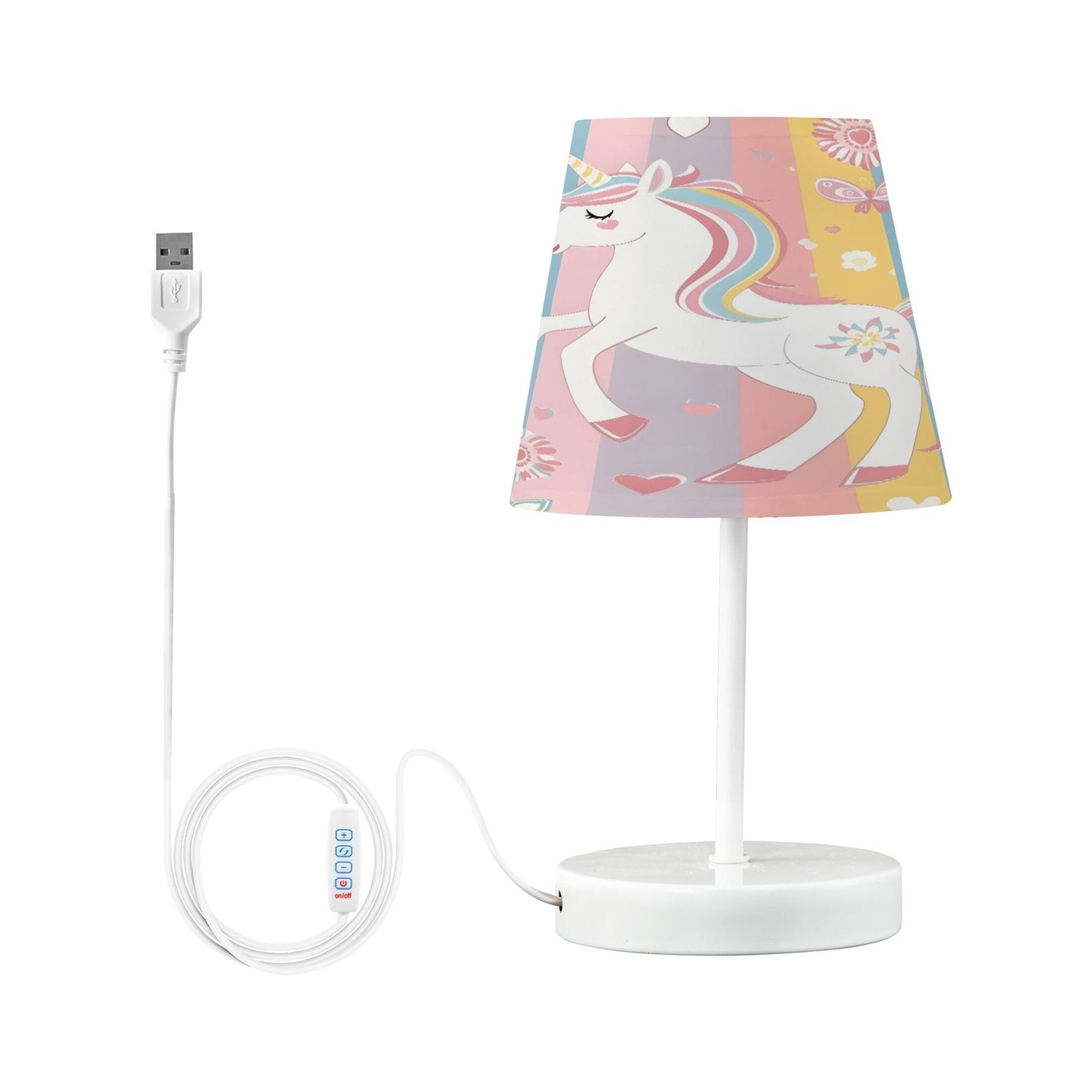 Magical Unicorn with Flowers Desk Lamp LED Table Nightstand Lamps with ...