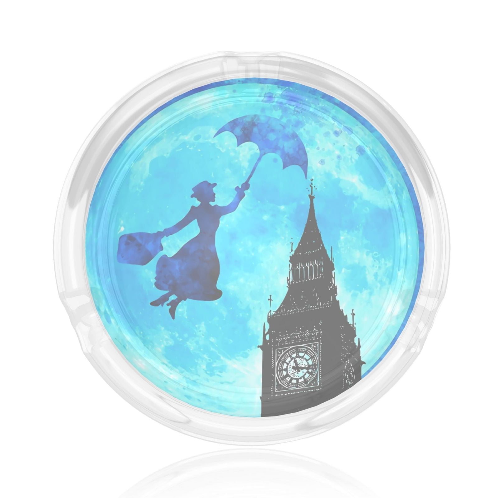 Magical Watercolor Night - Mary Poppins Round Glass Ashtray 3d Printing ...