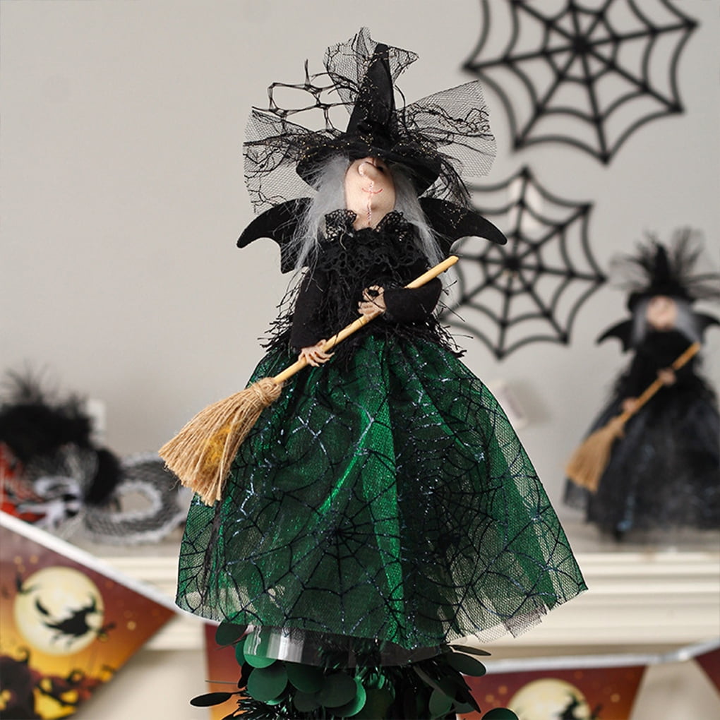 Magical Witch with Hat and Gossamer Dress Halloween Tree Topper for ...
