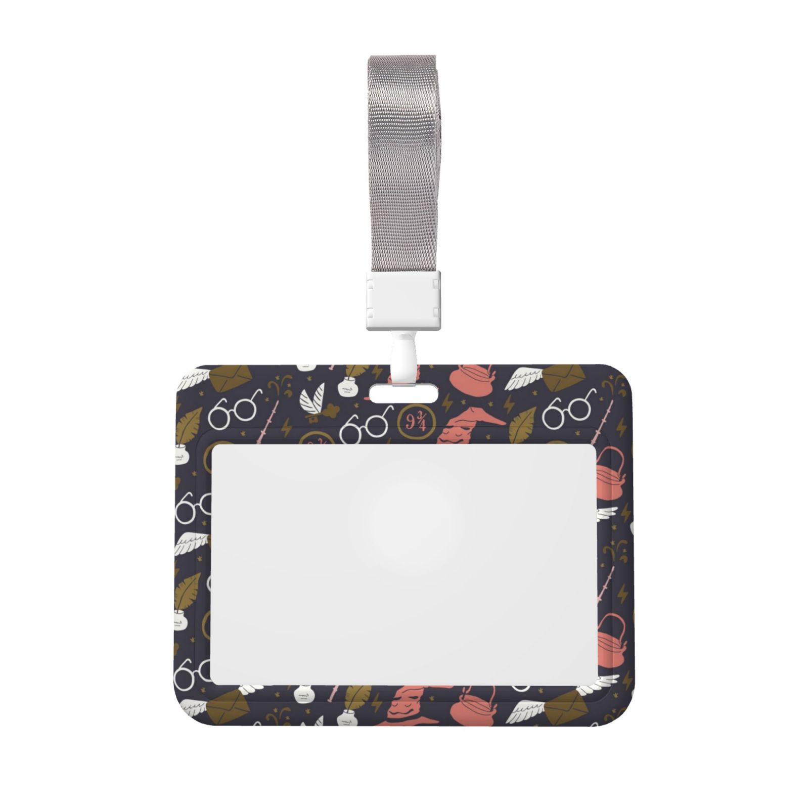 Magical Wizard Cartoon Movie Characters Pattern ID Badge Holder with ...