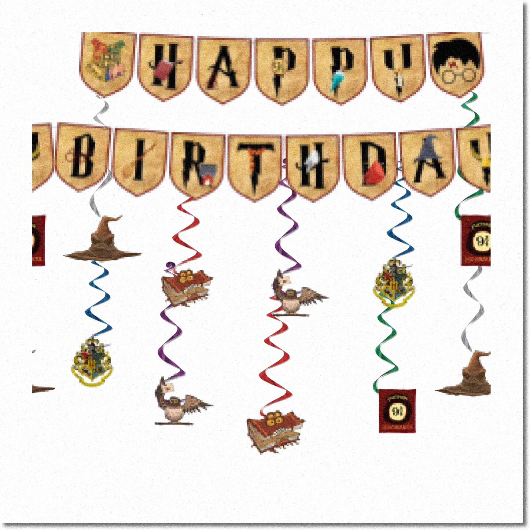 Magical Wizard Celebration Kit - Harry Banner, Hanging Swirls ...