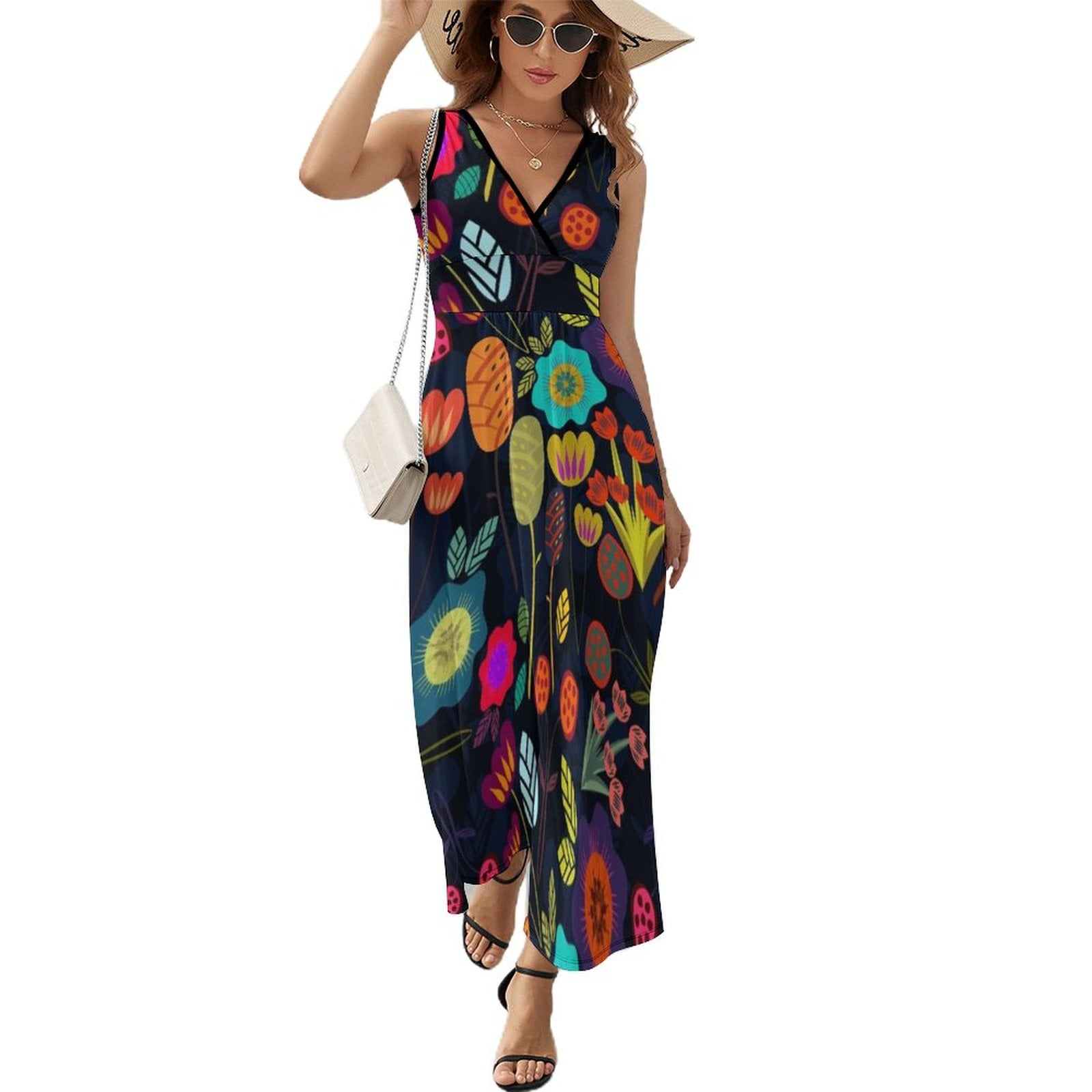 Magical night garden Sleeveless Dress evening dress summer dresses for women 2024 - Walmart.com