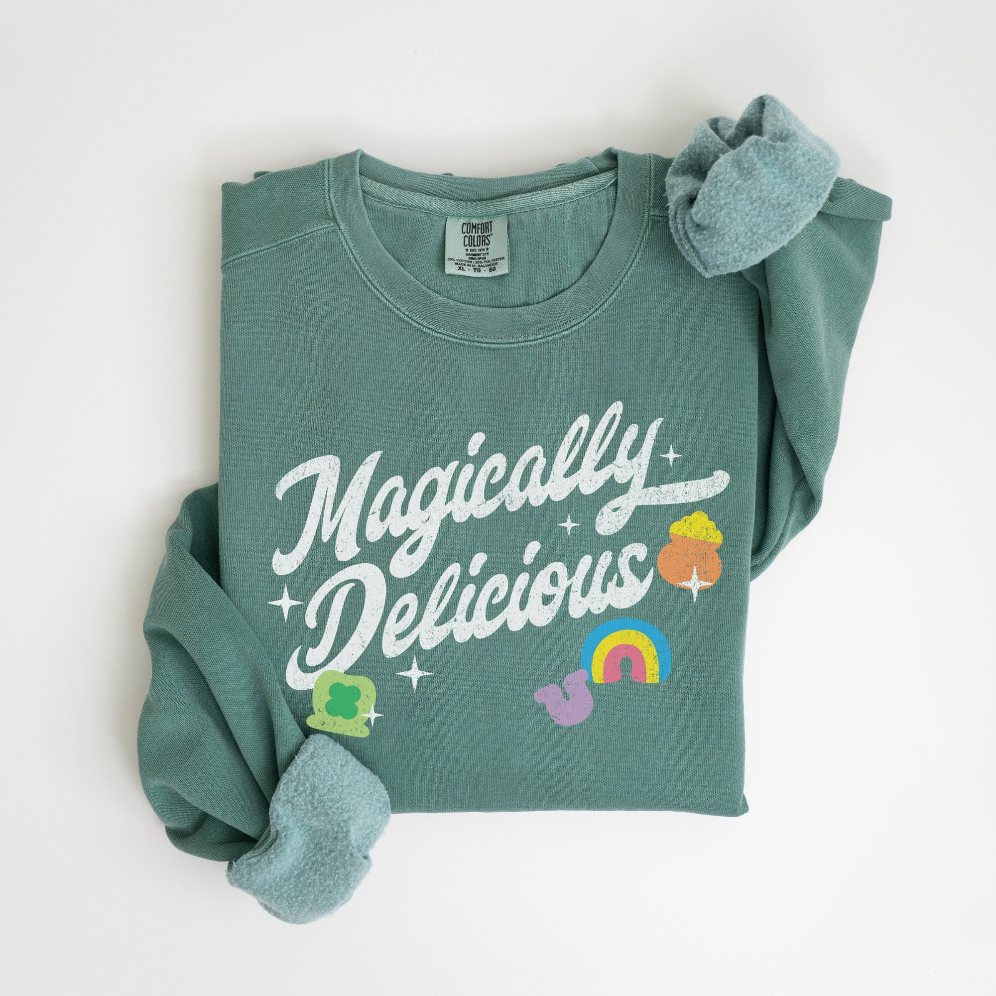 Magically Delicious St Patricks Day T-Shirt, Retro St Patties Day Shirt, St Paddys Day Cre ...