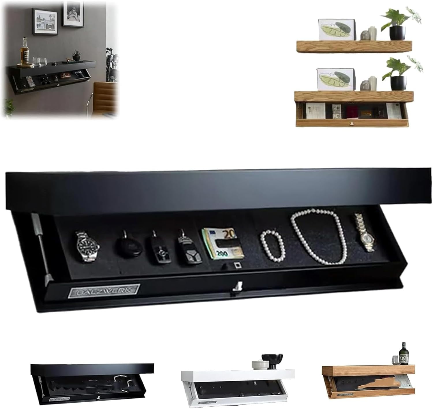Magicflap Designer Shelf with Secret Compartment, Concealed Floating ...