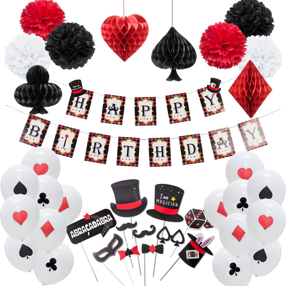 Magician Birthday Party Supplies CM31 Poker Themed Las Vegas Casino ...