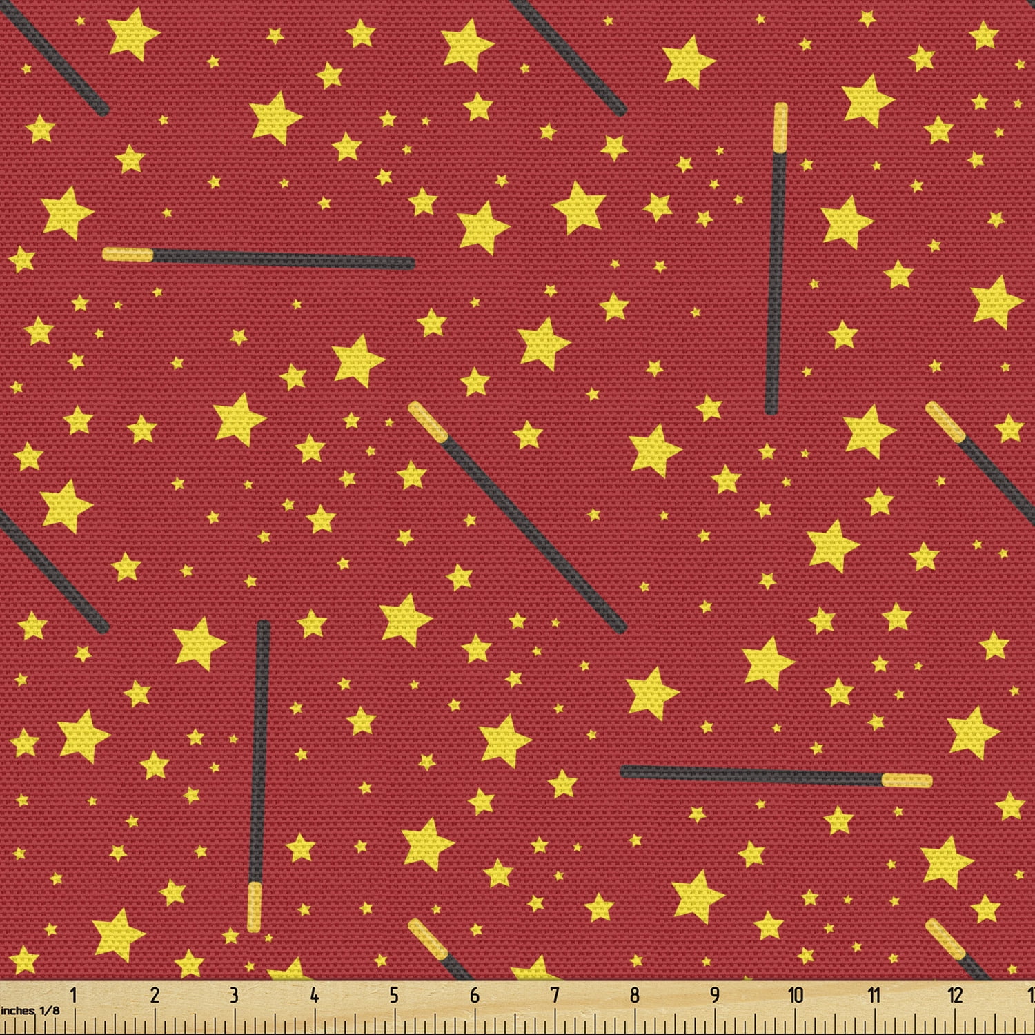 Ambesonne Magician Fabric by the Yard Upholstery, Irregular Stars and ...