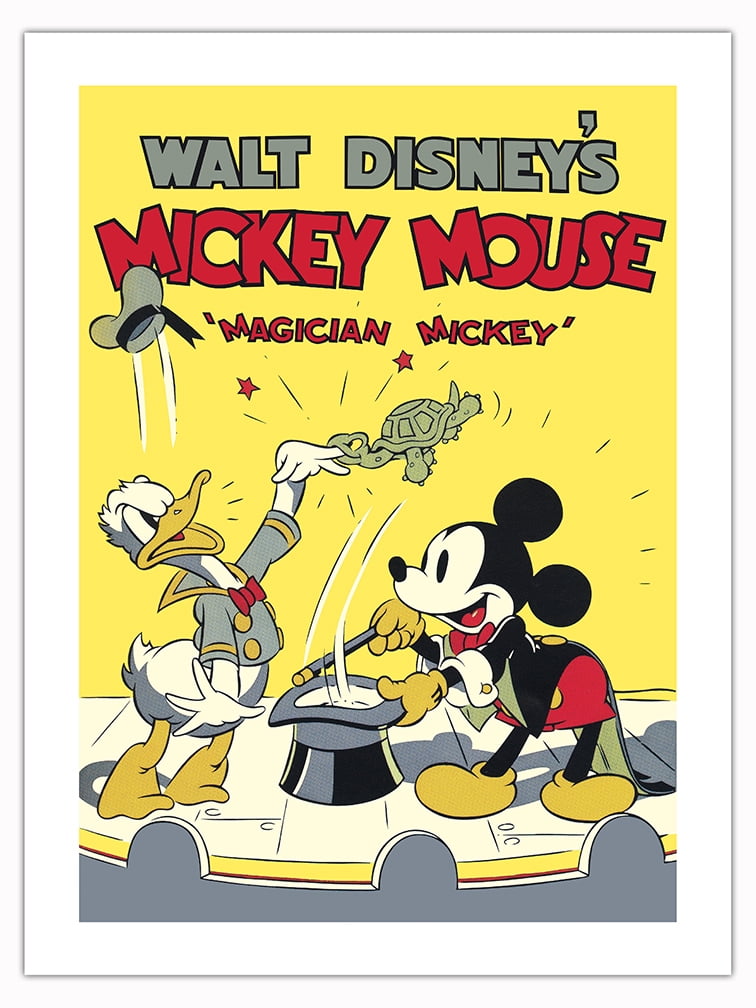 Magician Mickey - Starring Mickey Mouse & Donald Duck - Vintage Film Movie Poster c.1937 ...