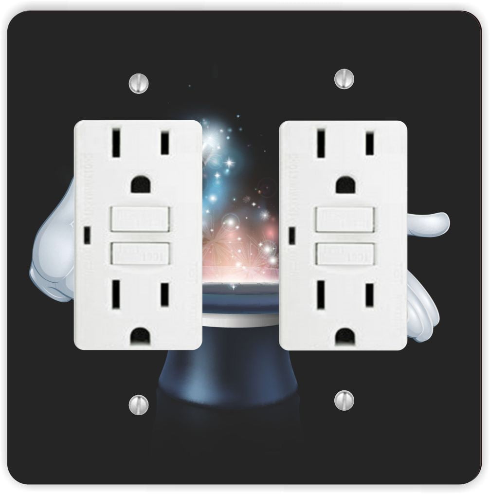 Magician Wand And Top Hat Trick T Hm - GFI Switch Plate Cover - Double ...