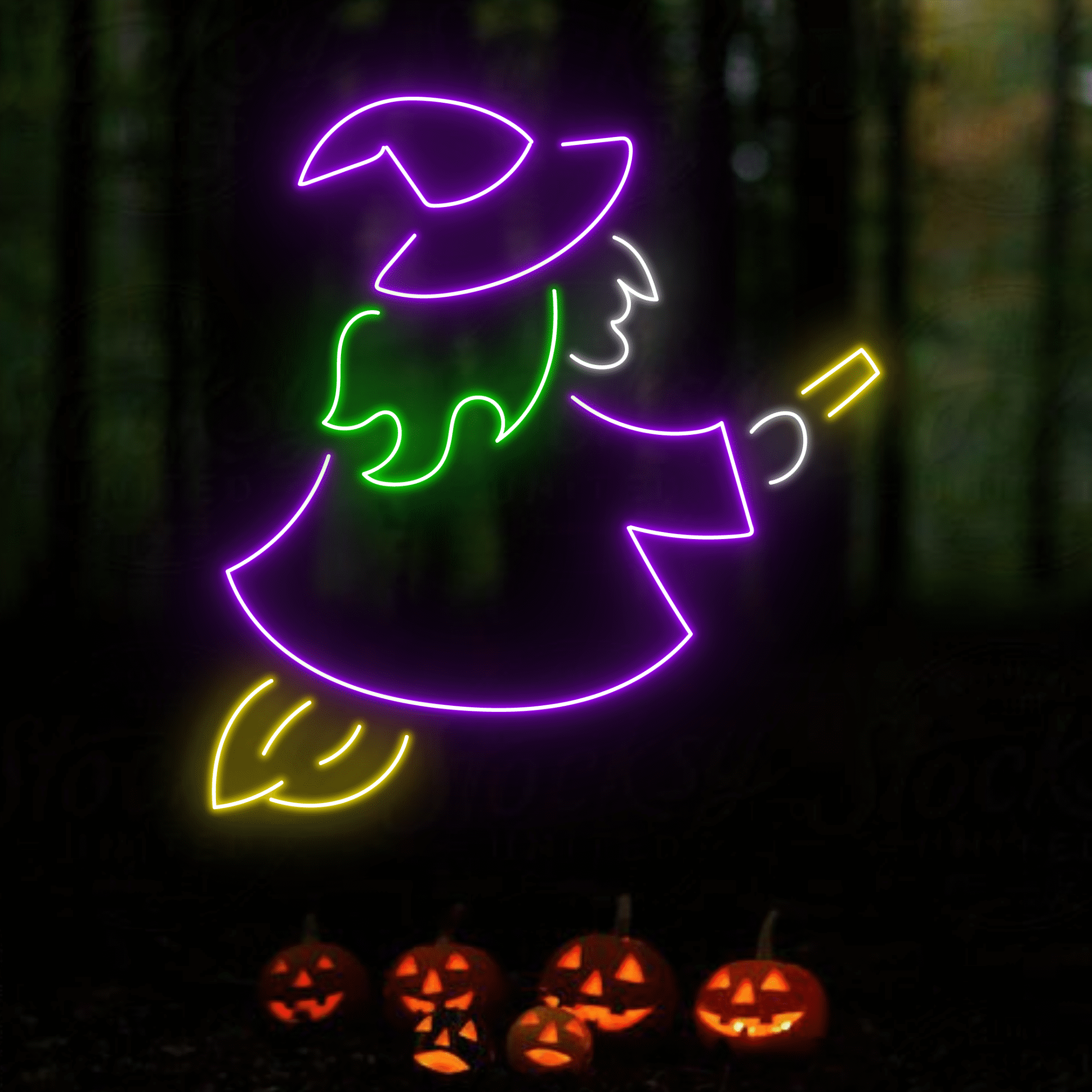 Magician Witch Neon Signs, Halloween Decor - Walmart.com