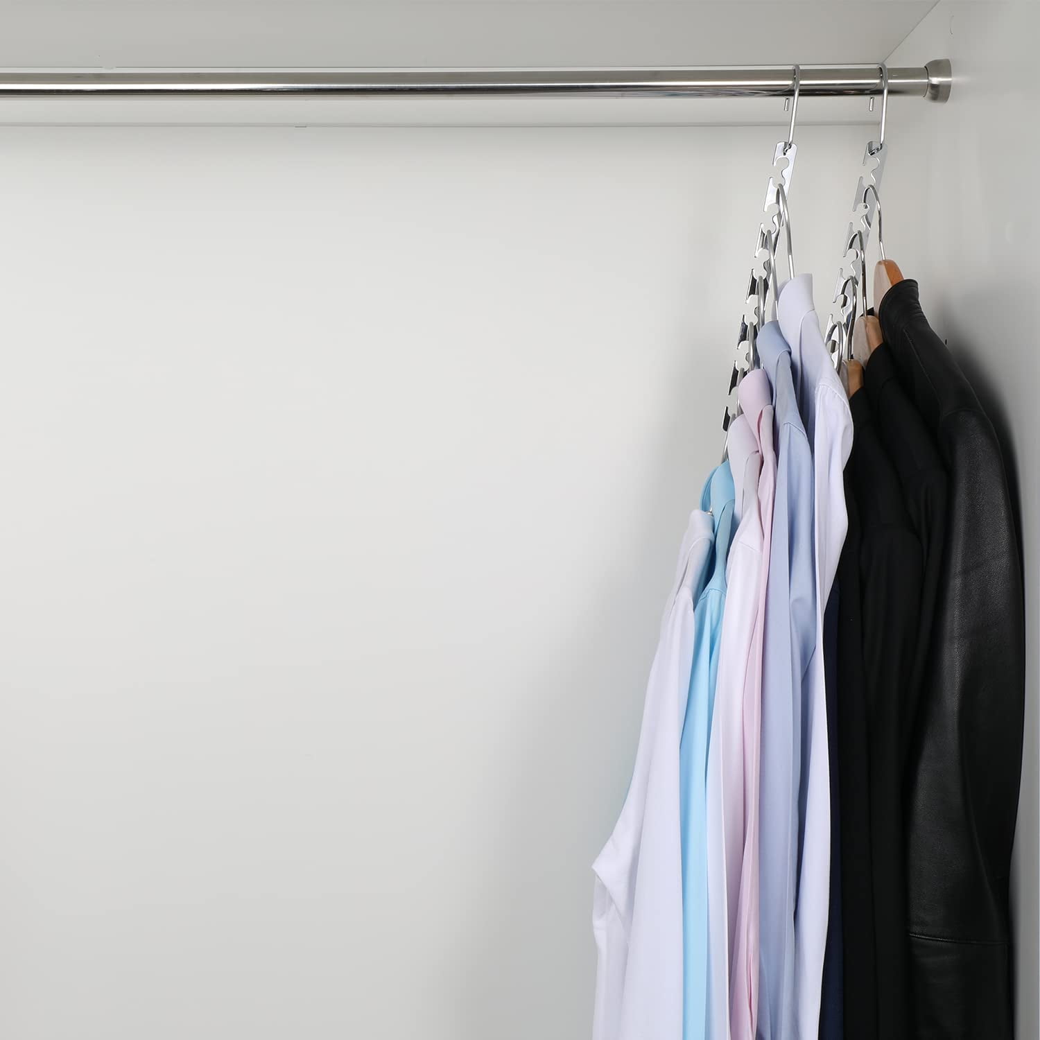Magicool 8 Pack Metal Magic Cascading Hanger Space Saving Hangers ...