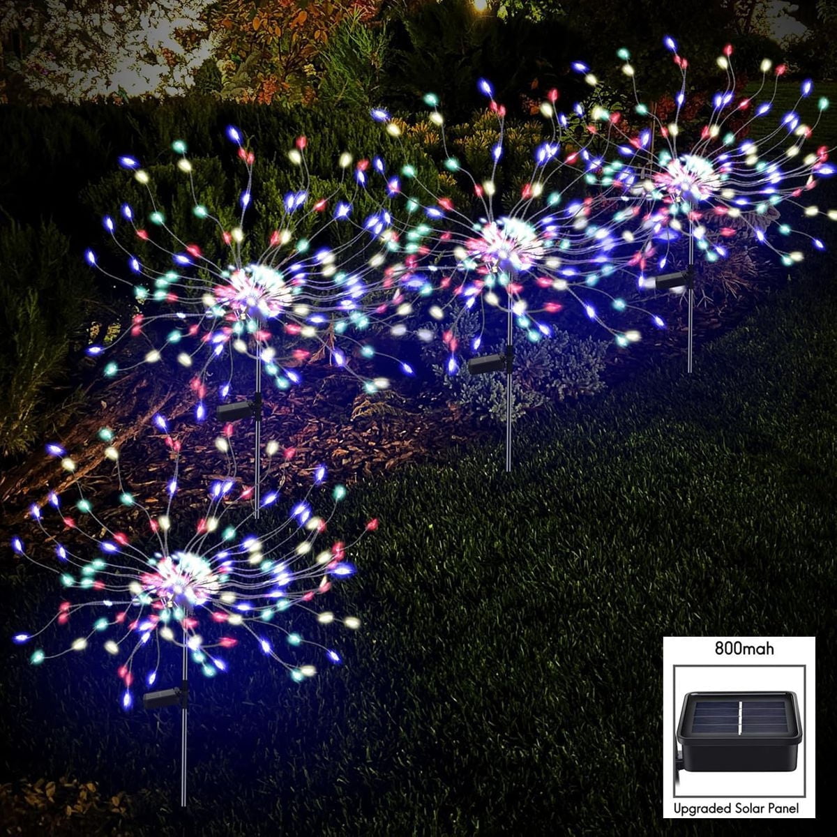 Magicorange 4 Pack Outdoor Firework Solar Lights 150 LED 8 Modes ...