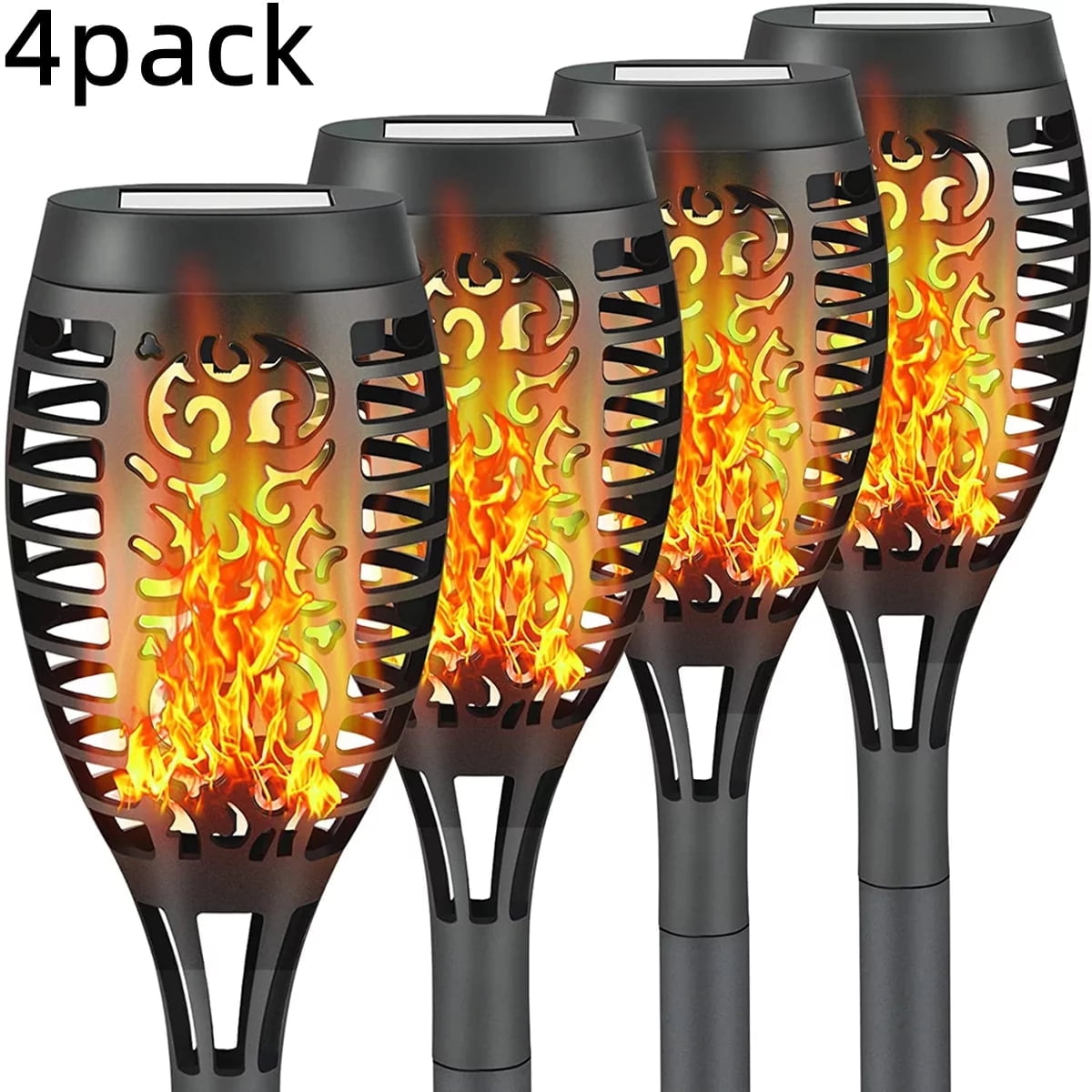 Magicorange 4 Pack Solar Torch Lights Outdoor Auto On/Off Lighting ...