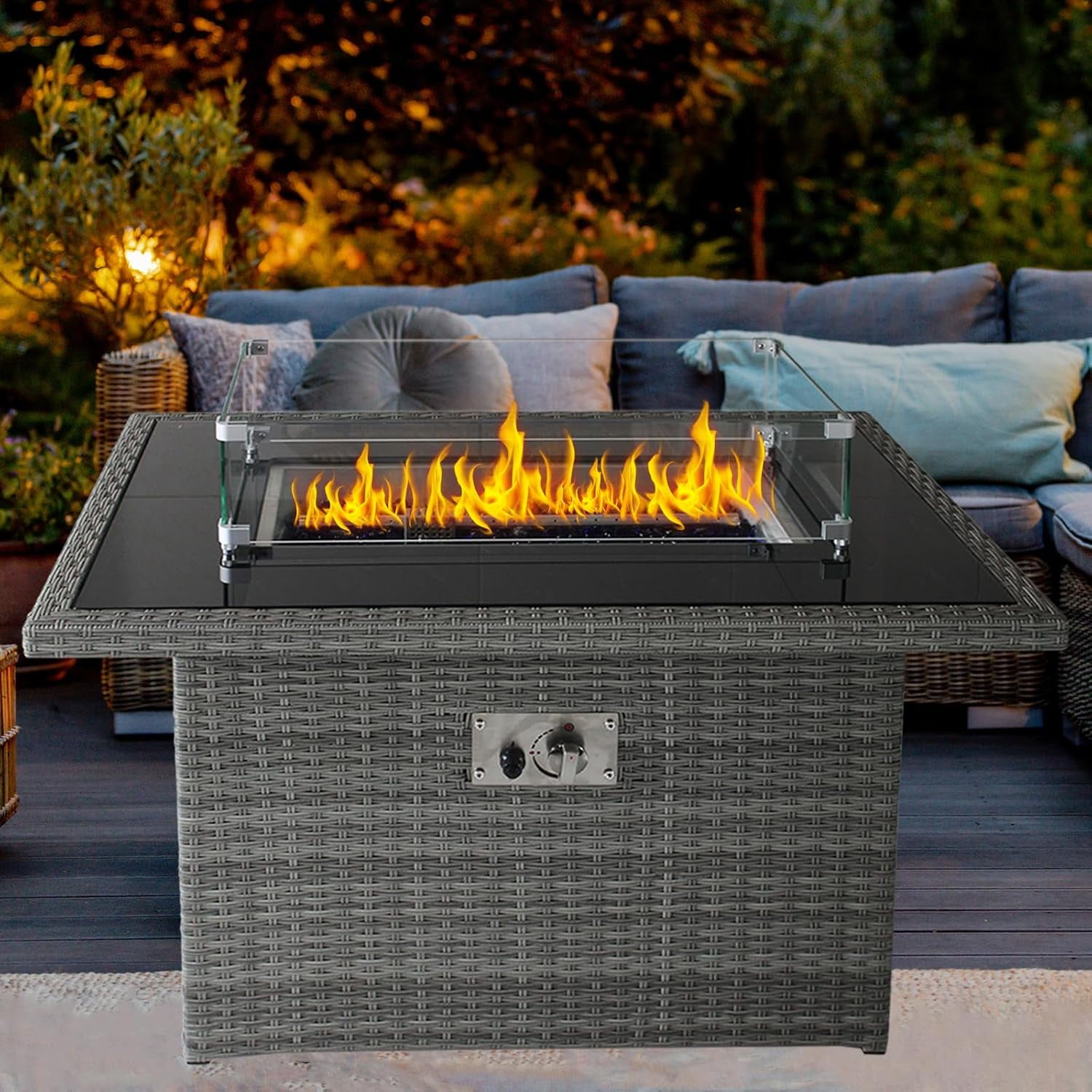 Magicorange 43in Gas Fire Pit Table Outdoor Fire Pit 50,000 BTU ...
