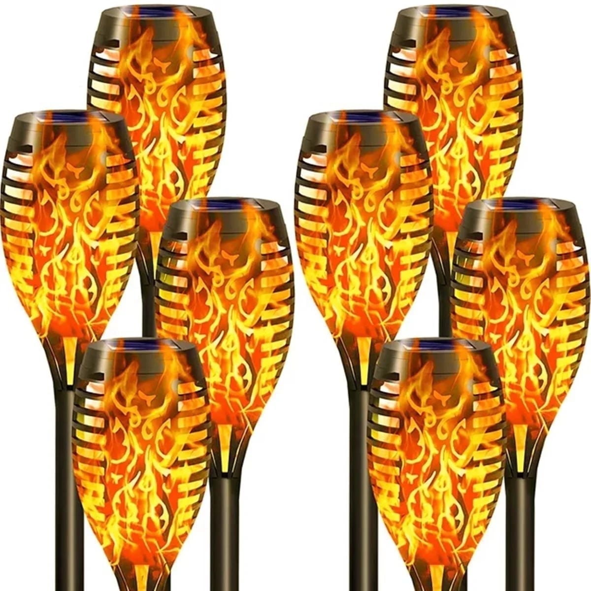 Magicorange 8-Pack Solar Torch Lights, Waterproof Flickering Flame ...