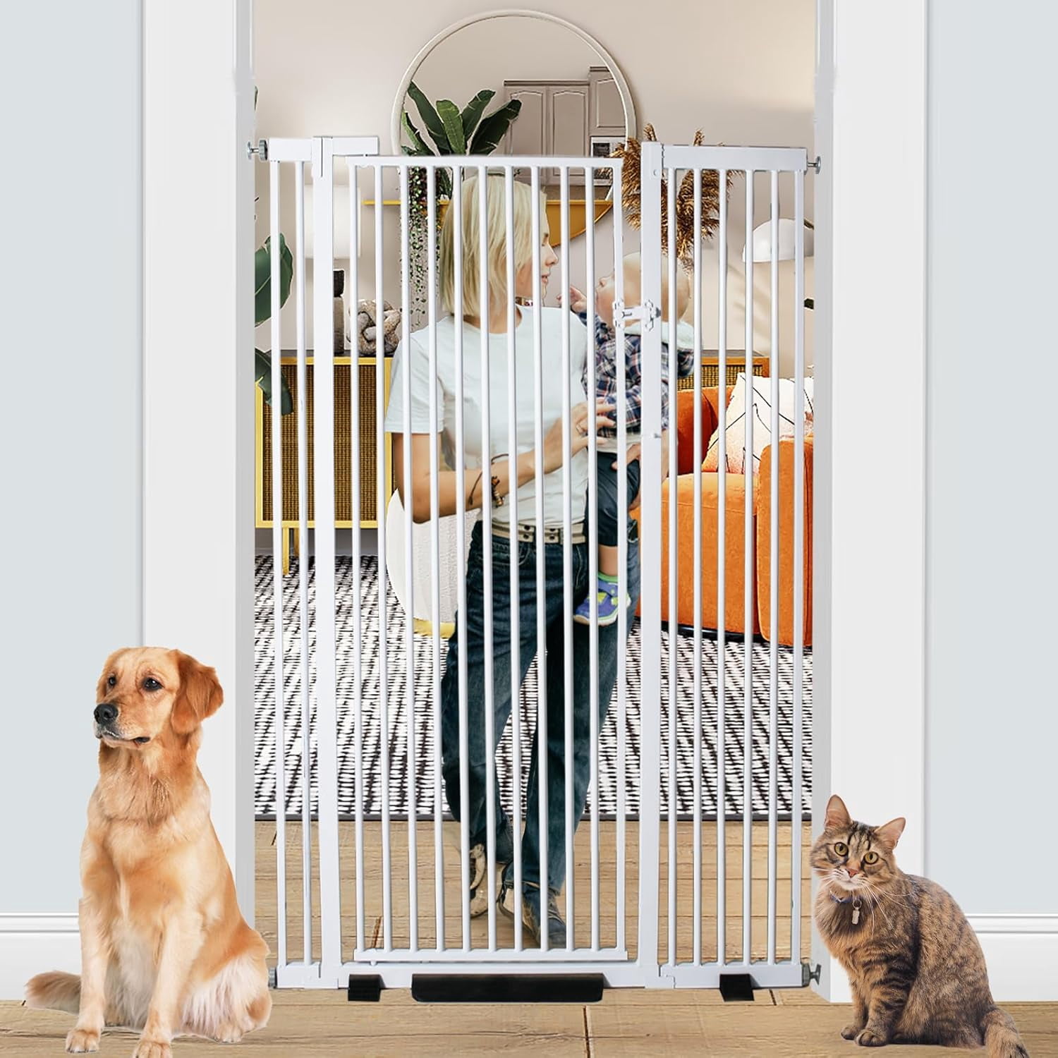 Magicorange Baby Gate 59 inch Extra Tall, 29.92" to 48.03" Extra Wide ...