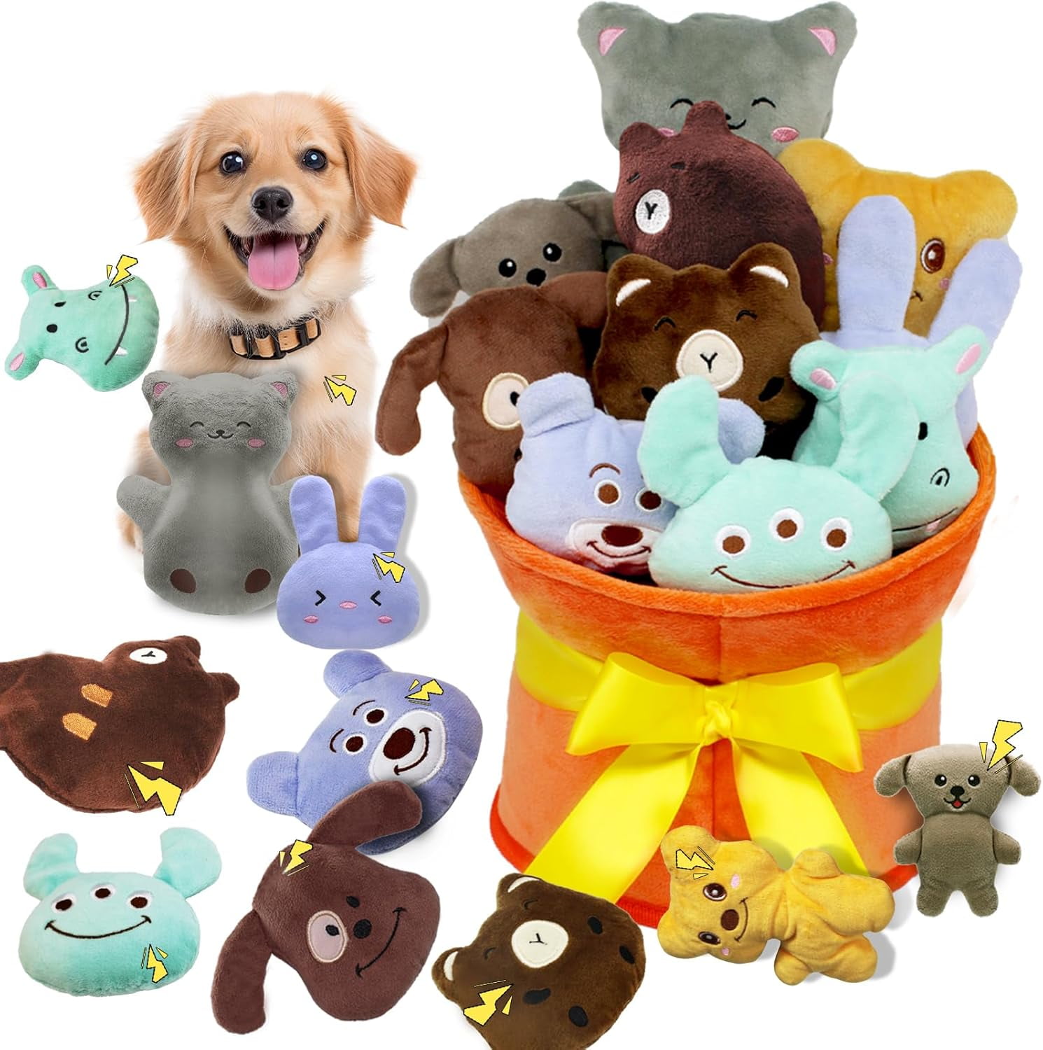 Magicorange Squeaky Dog Toys for Small Dogs, 11 Pack Plush Dog Toys in ...