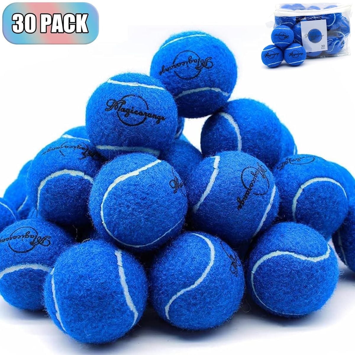Magicorange Tennis Balls 30 Pack, 2.58 Inch Advanced Training Practice ...