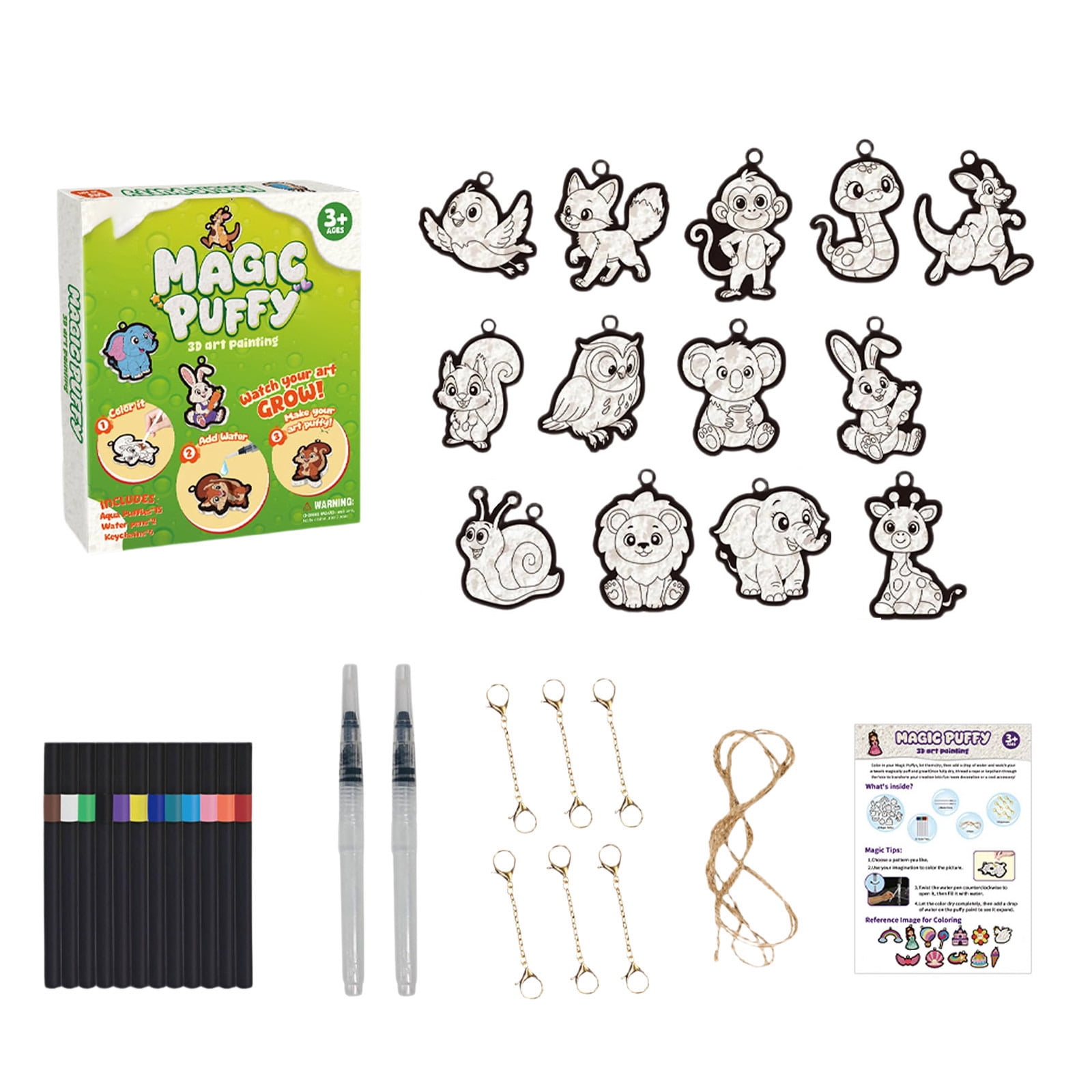 Magicpuffy Foam Animal Diy Sponge Art Kit - Includes 15 Compressed ...