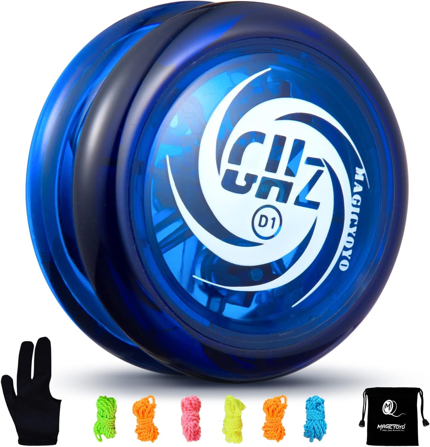 Magicyoyo D1 GHZ Crystal Blue, Responsive Plastic Yoyo for Kids, Easy ...