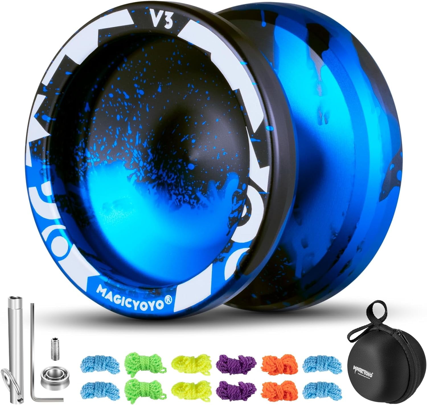 Magicyoyo Professional Responsive Yoyo V3 Black Blue, Solid Aluminum Yo ...