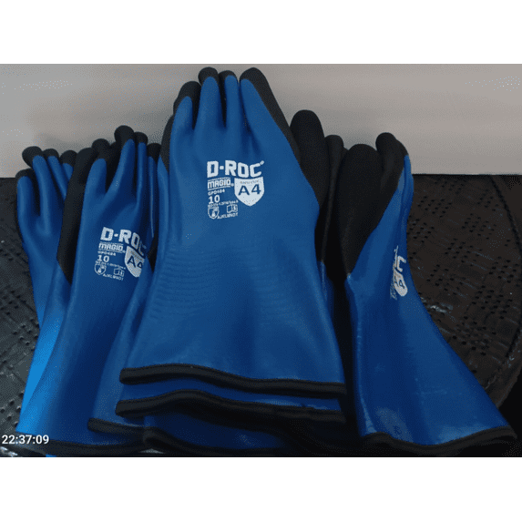 Magid D-ROC Chem Resistant Waterproof Coated Nitrile Safety Gloves 10 L ...