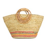Magid Women's Jute Striped Bucket Bag With Cut Out Handle - Walmart.com