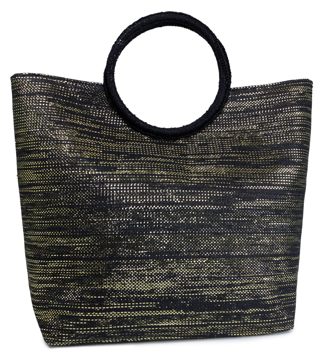 Magid Women's Adult Straw Circle Beach Tote Bag Black - Walmart.com