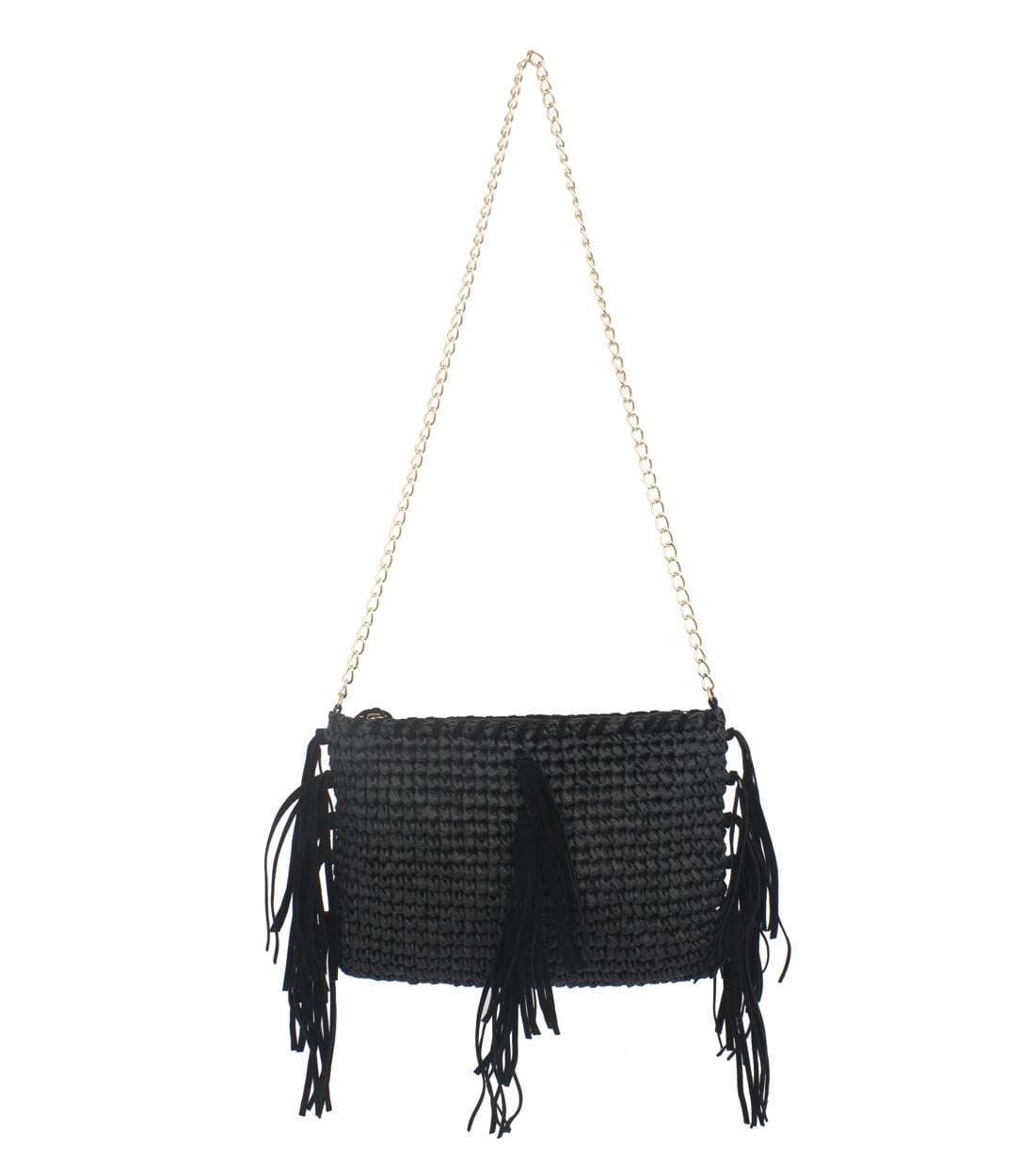 Magid Women's Paper Straw Bag with Fringe and Crossbody Chain - Walmart.com