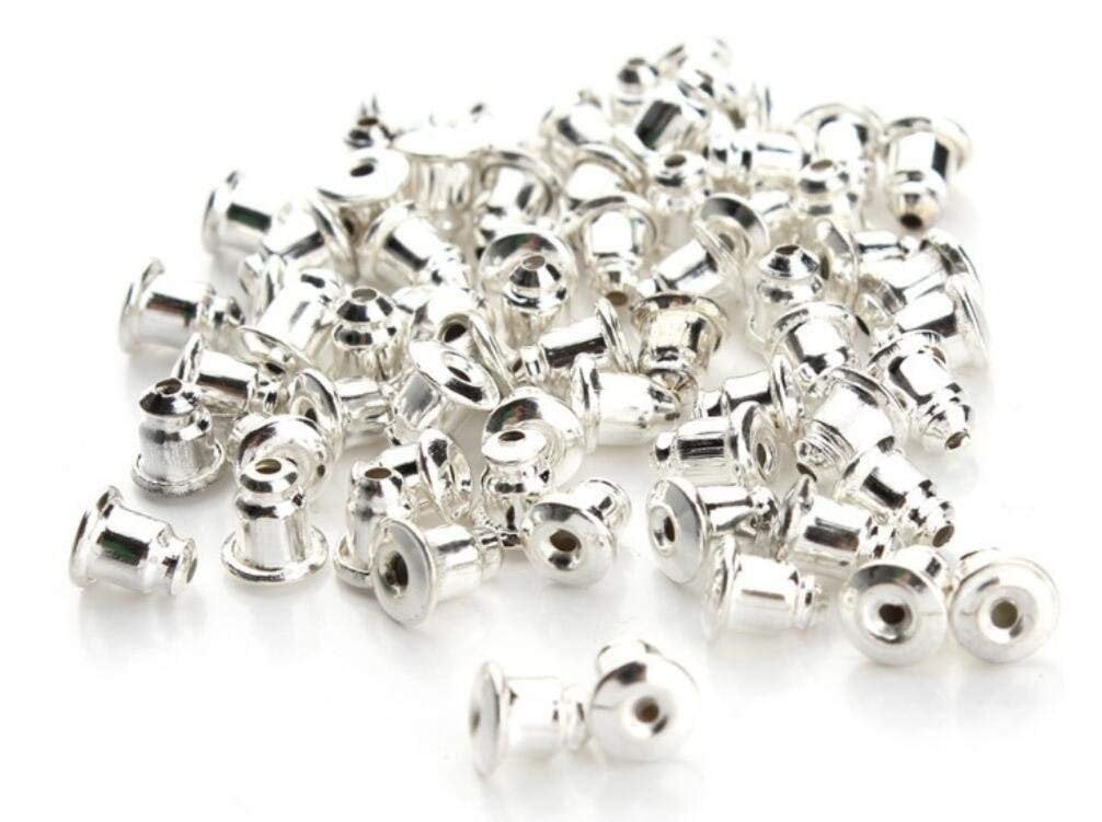 Magik 100-400 pcs Clear/Plated Silicone/Metal Pierced Earring Cushions ...