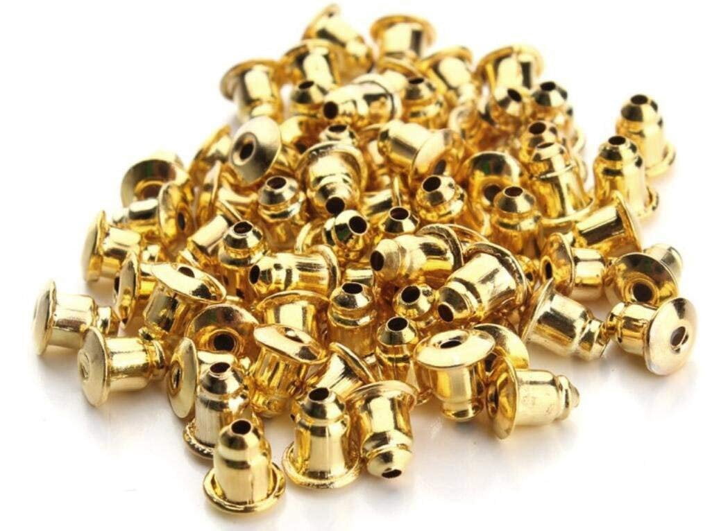 Magik 100-400 pcs Clear/Plated Silicone/Metal Pierced Earring Cushions ...