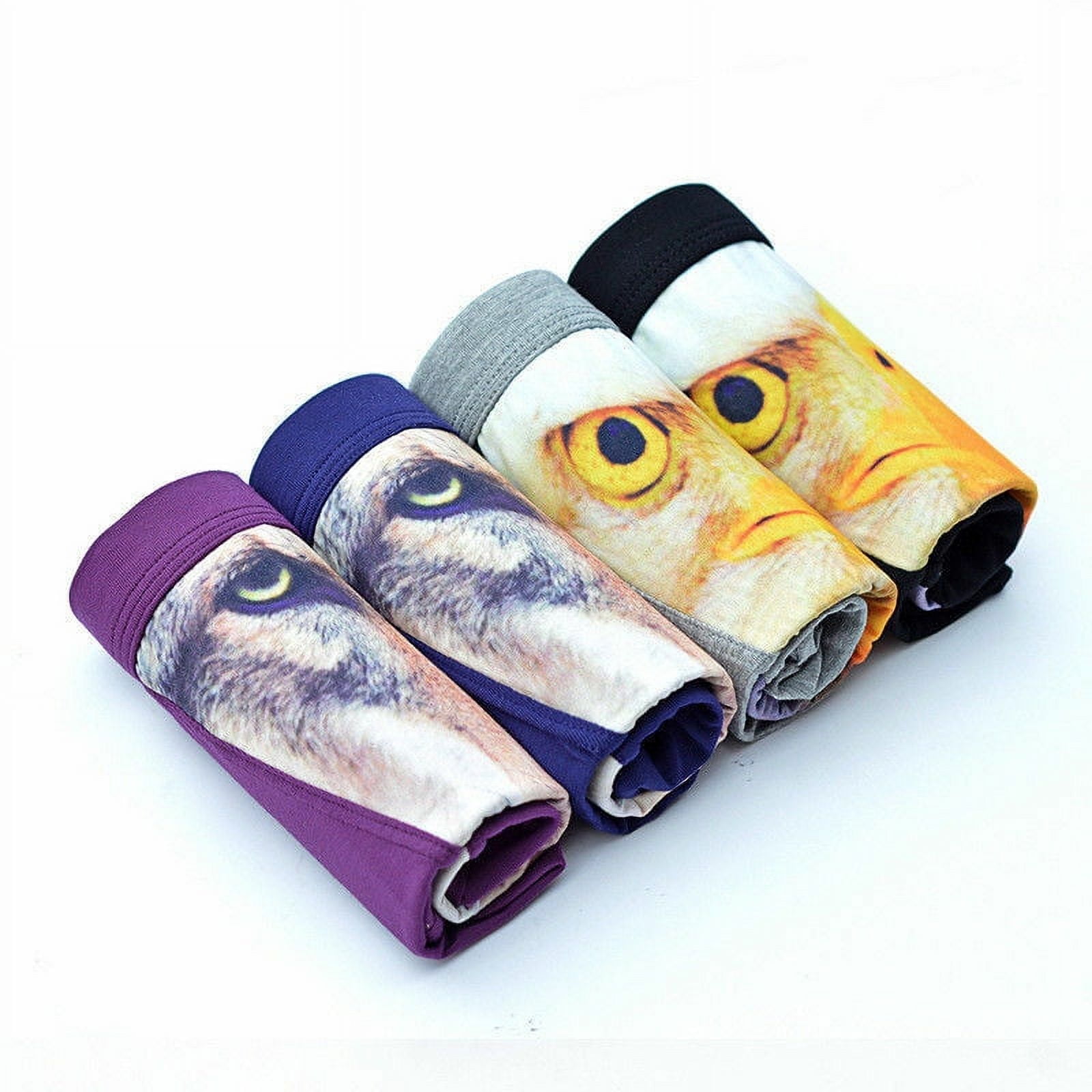 Magik 4 Pack Adult Mens 3D Wolf Eagle Boxer Briefs Animal Print ...
