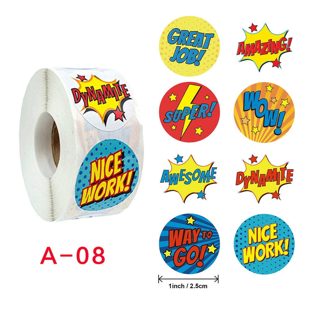 Magik 500-1000 Thank You Reward Award Stickers Labels Kids Bag Gifts ...