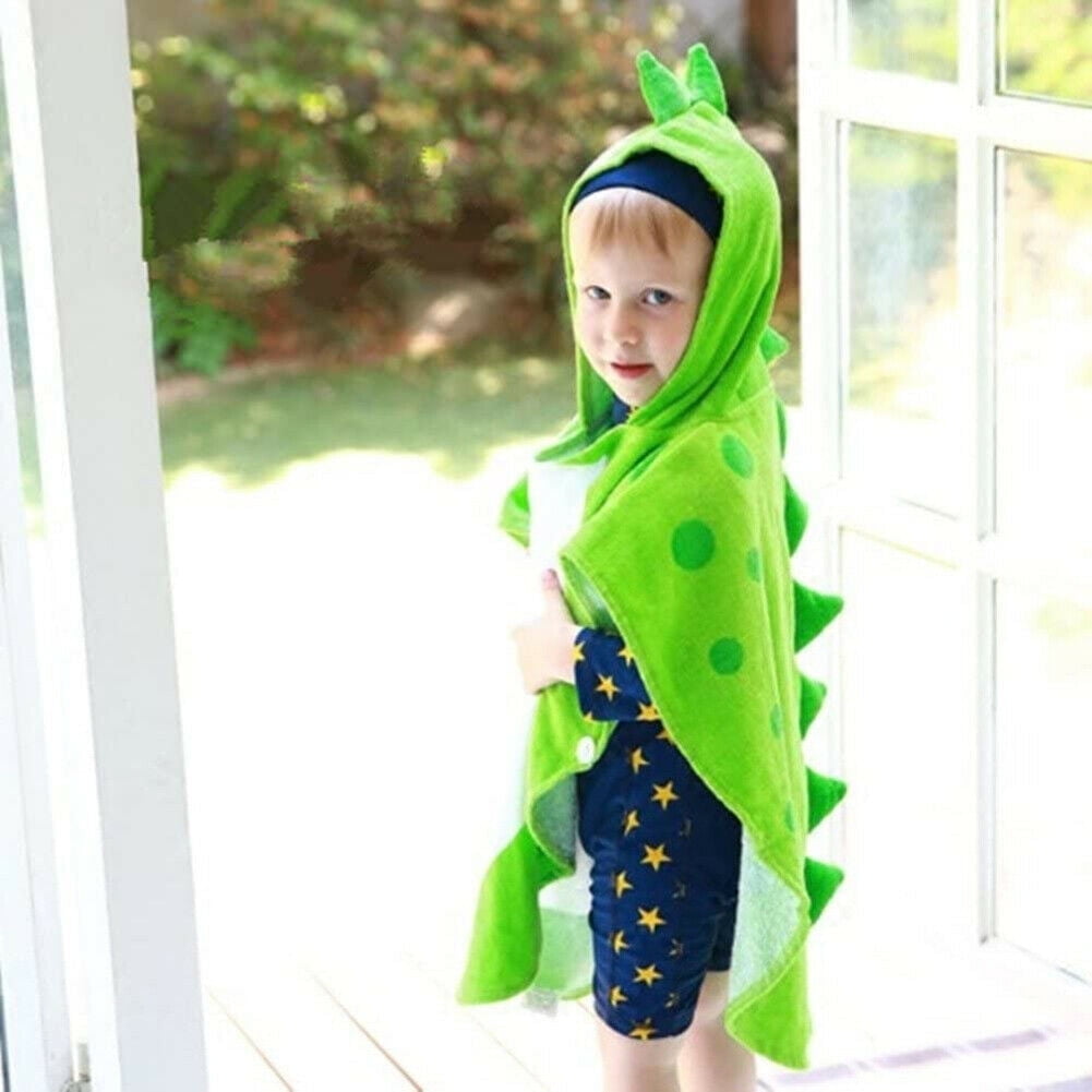 Magik Capped Hooded Baby Kids Dinosaur Bath Towel Wrap Toddler Bathrobe ...