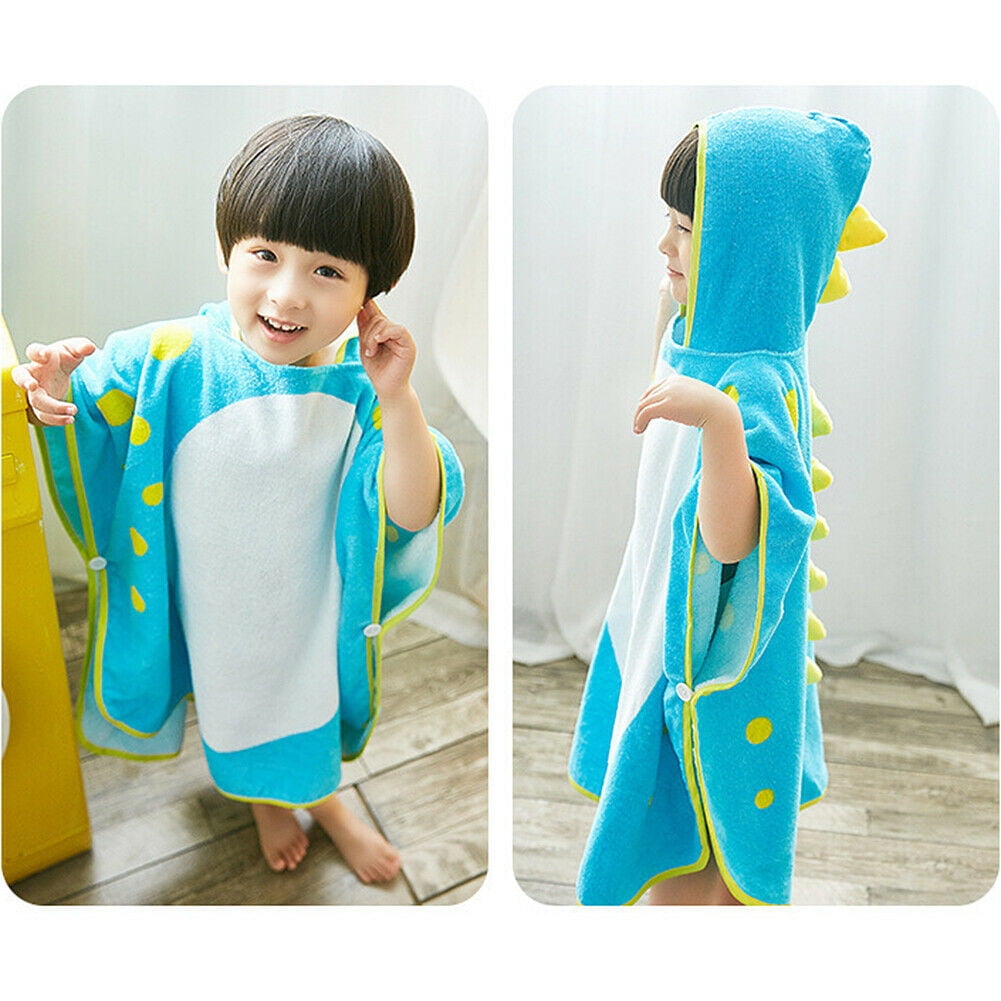 Magik Capped Hooded Baby Kids Dinosaur Bath Towel Wrap Toddler Bathrobe ...