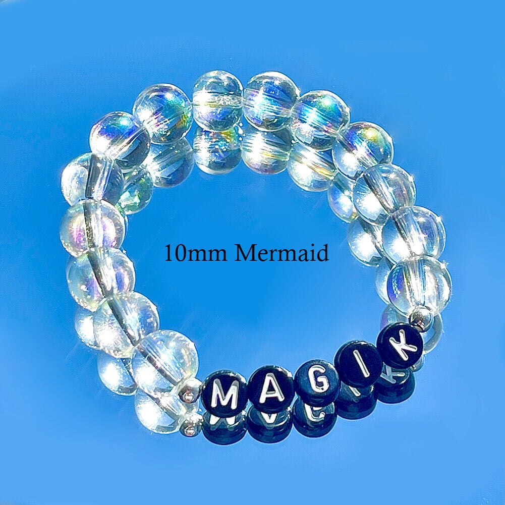 Magik Custom Name Glass Bead Soap Bubbles Mermaid Holographic Aura Mama ...