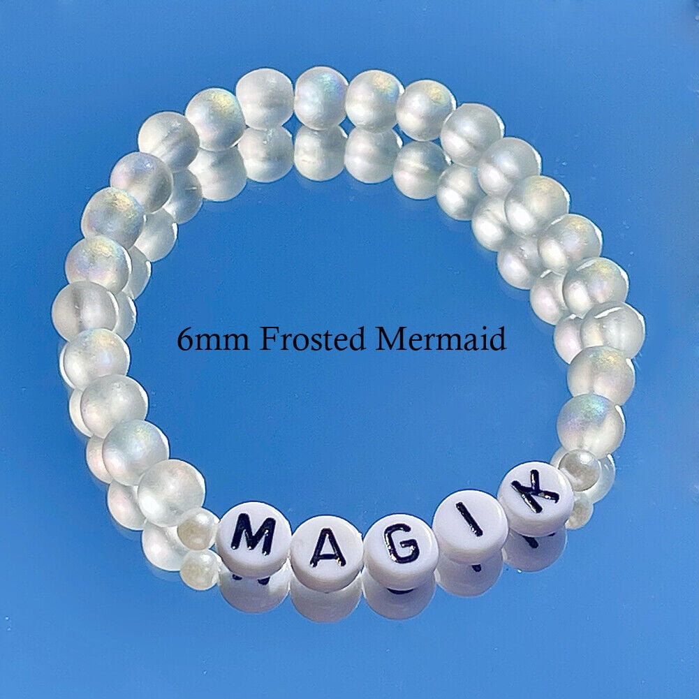 Magik Custom Name Glass Bead Soap Bubbles Mermaid Holographic Aura Mama ...