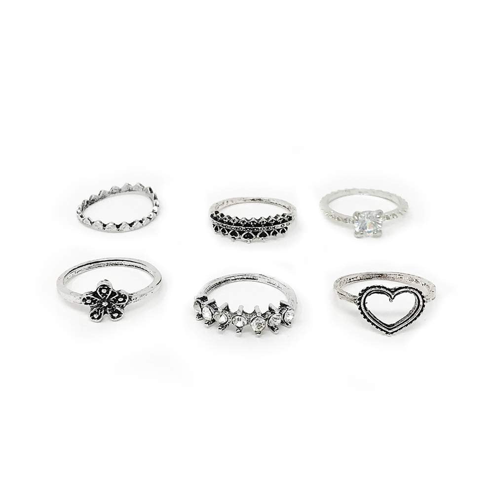 Magik Knuckle Ring Sets Stacking Bands Midi Mid Above Joint Rings Punk ...