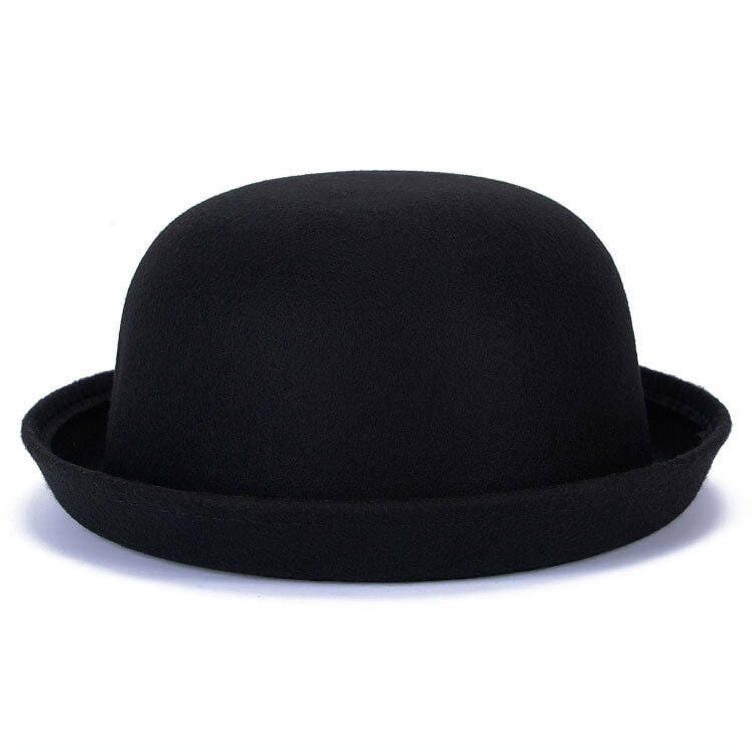 Magik Men Women Woolen Roll-up Brim Fedora Bowler Hat - Walmart.com
