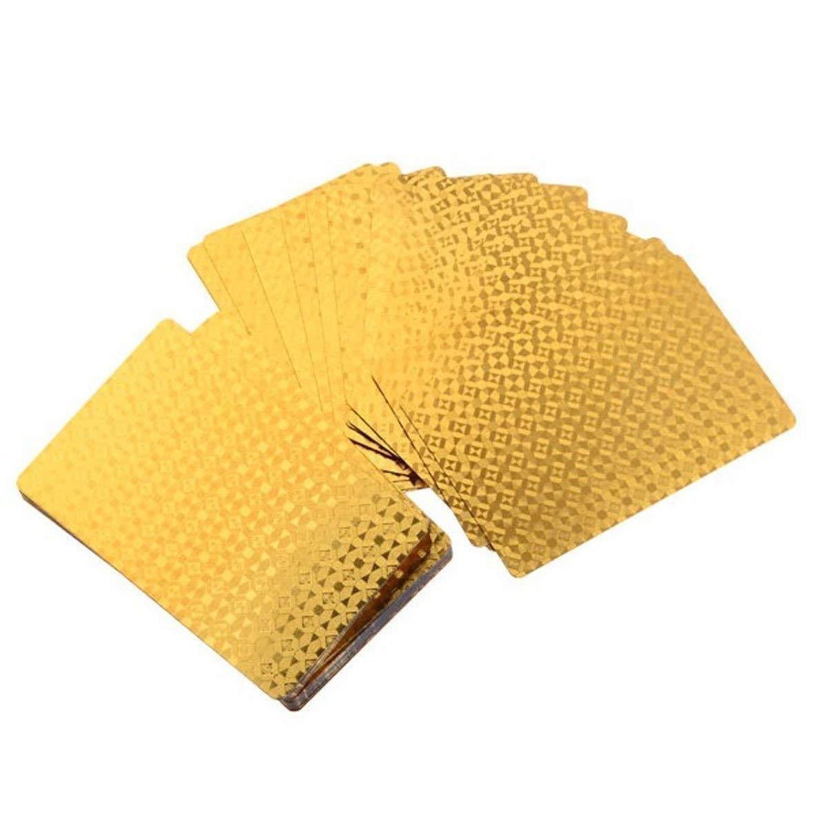 Luxury 24K Gold Foil Poker Playing Cards, Waterproof Tabletop Game with ...