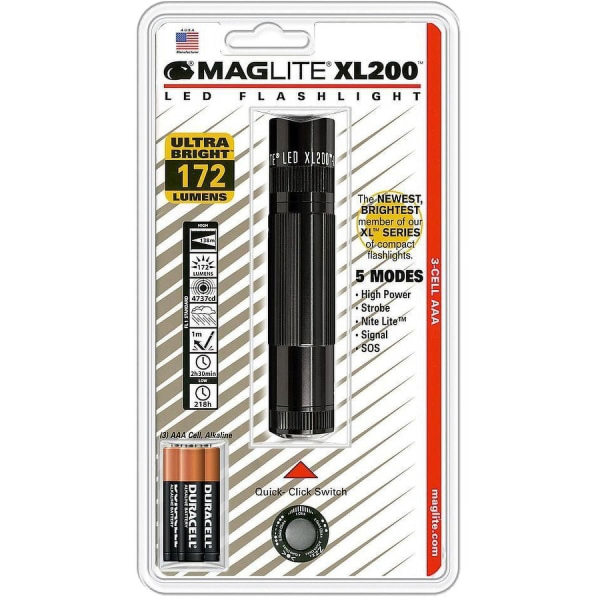 Maglite 3 Cell AAA LED Rugged Aluminium Flashlight 230 Lumens Black ...