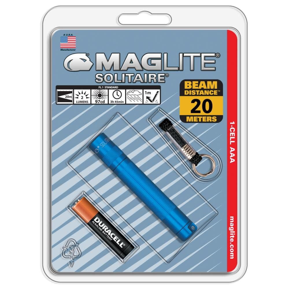 MagLite 1-Cell AAA Solitaire Incandescent Flashlight with Battery, Key ...