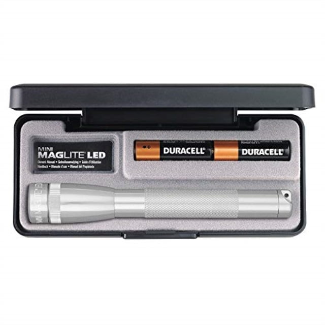 Maglite Mini LED 2-Cell AA Flashlight in Presentation Box, Silver ...