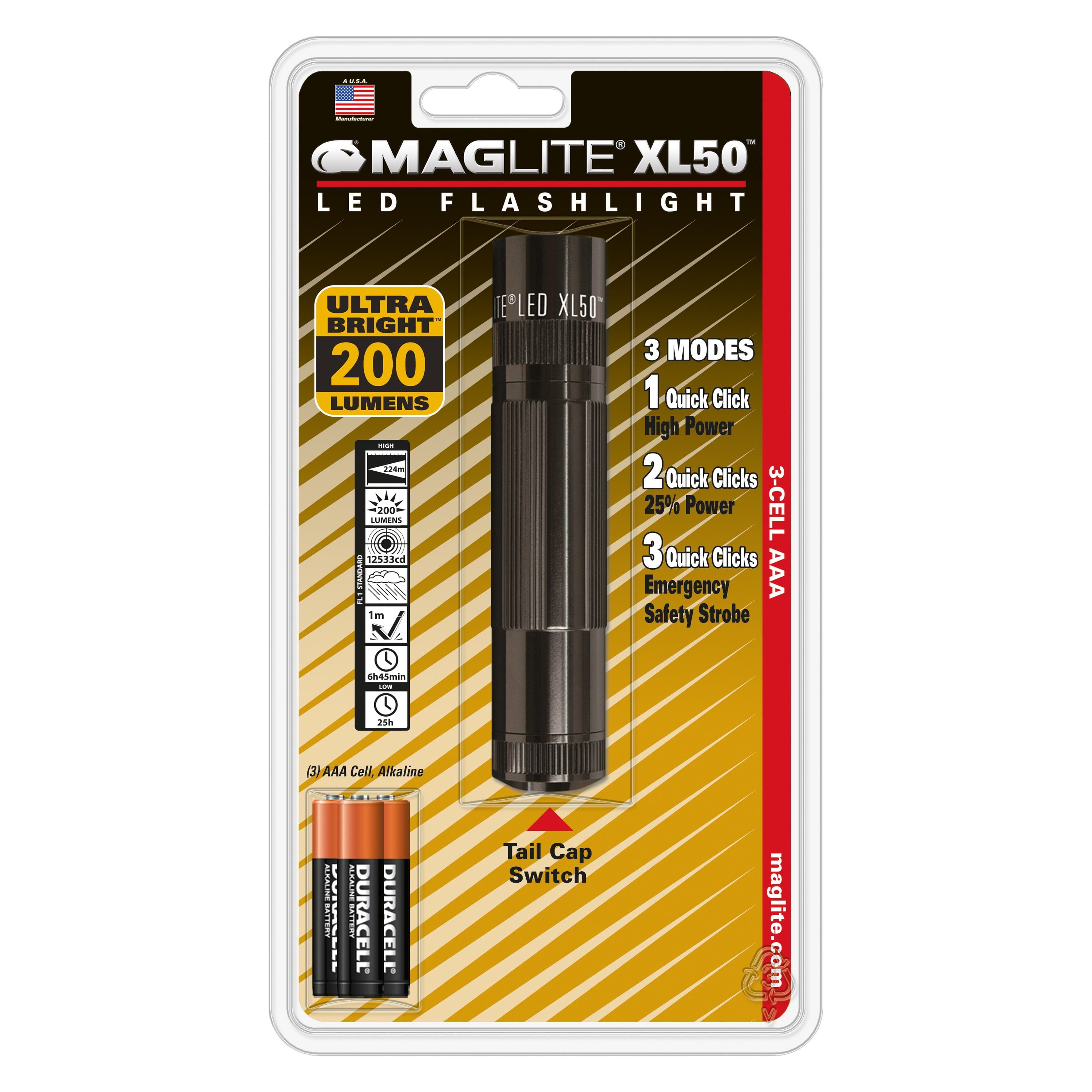 Maglite Xl50 Led 3-Cell Aaa Black Flashlight - Walmart.com