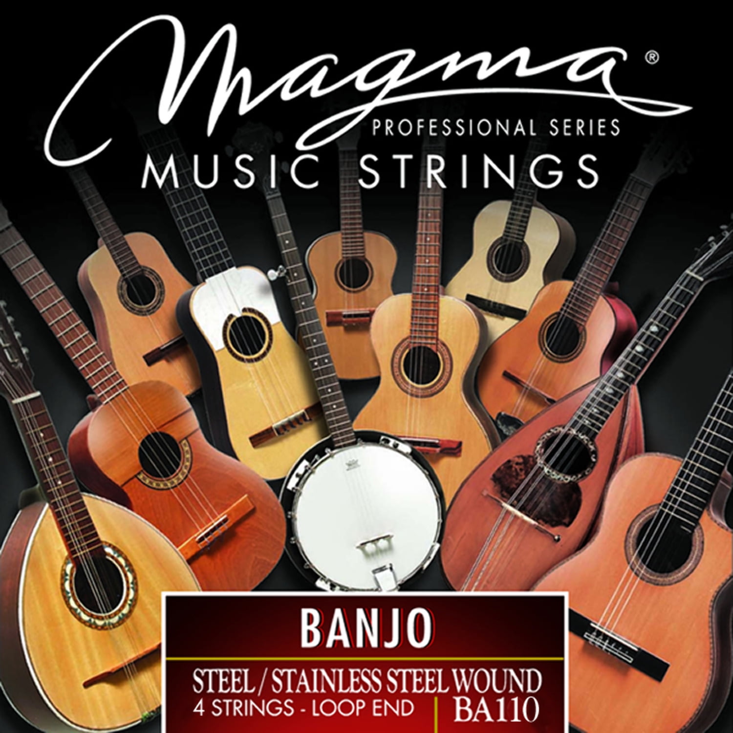 Magma BANJO 5 Strings Loop End Steel - Silver Plated Wound (BA110) - Walmart.com