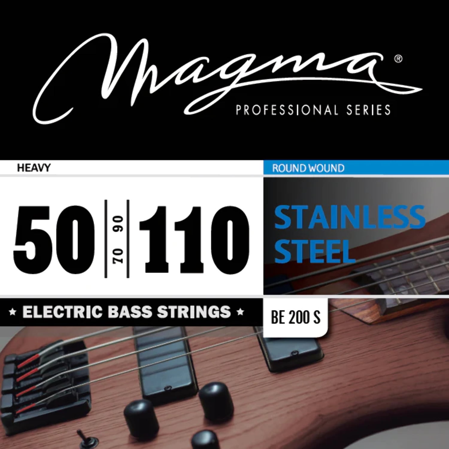 Magma Electric Bass Strings Heavy - Stainless Steel Round Wound - Long Scale 34" Set, .050 ...