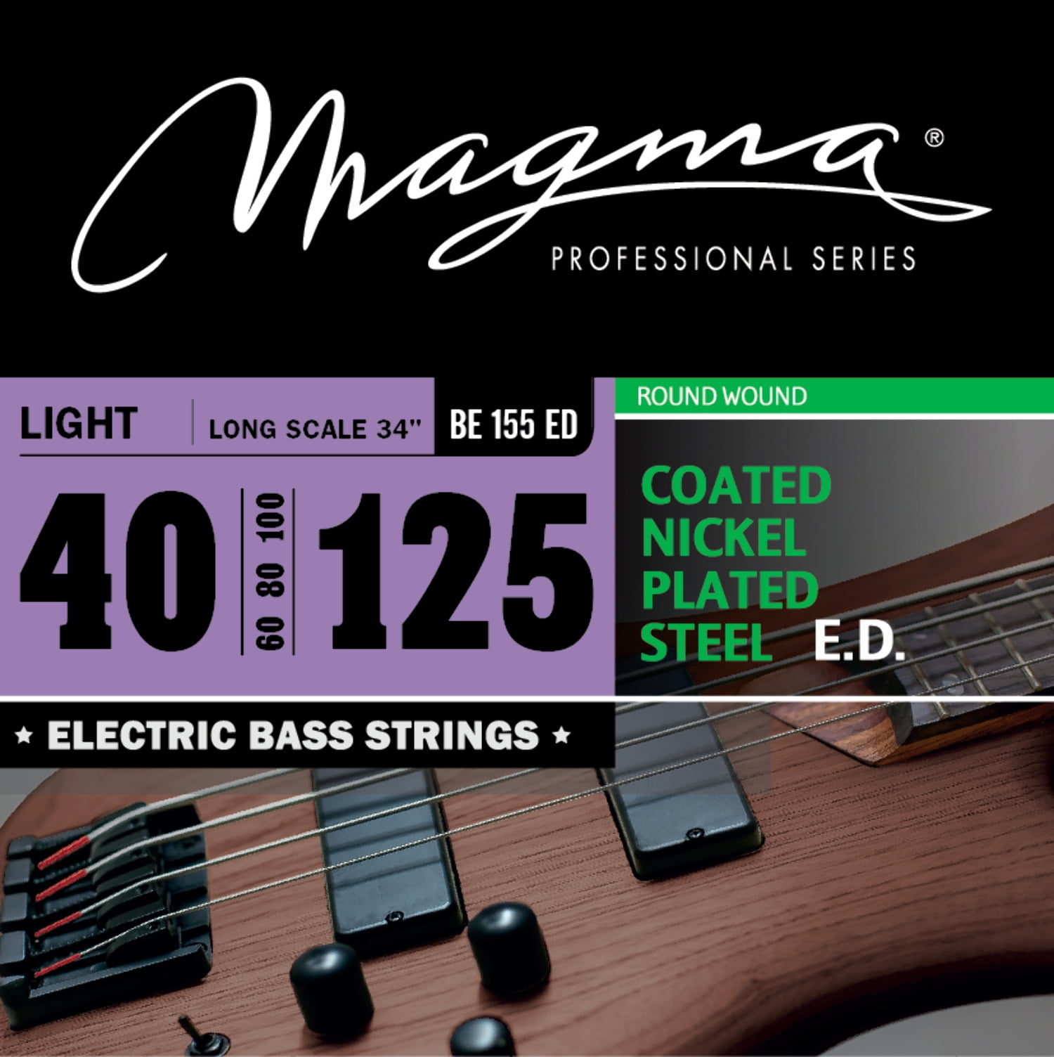 Magma Electric Bass Strings Light - COATED Nickel Plated Steel Round ...